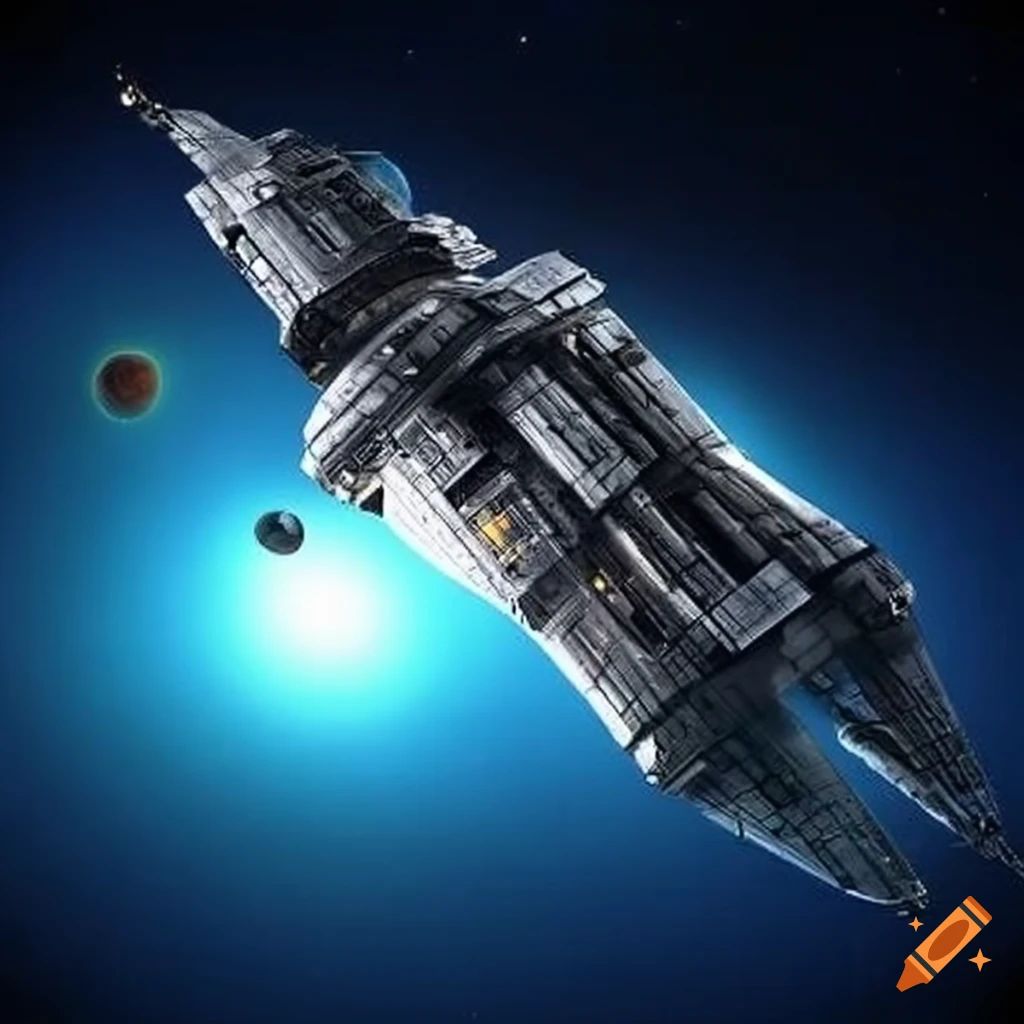 Deep space ship on a long mission on Craiyon