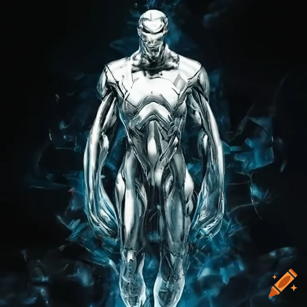 Silver portrayed as a superhero character on Craiyon