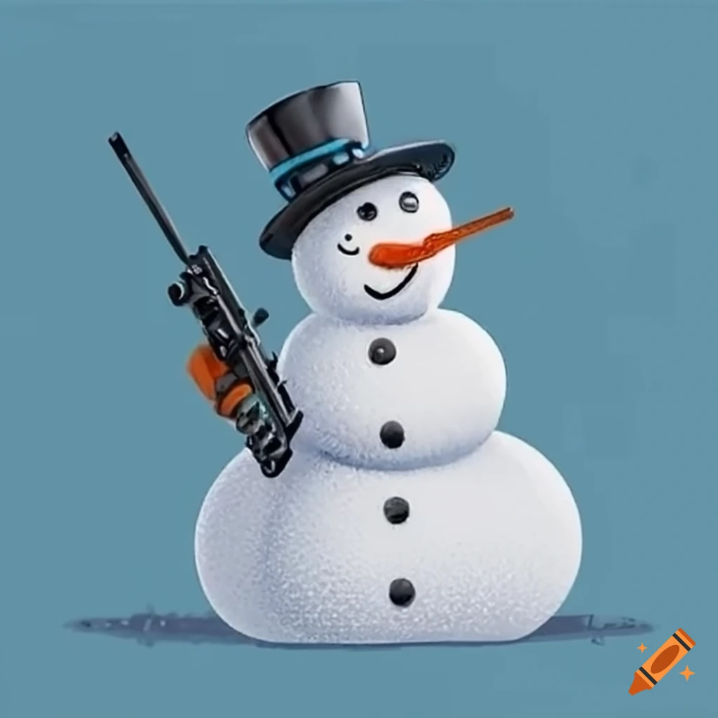 Snowman with a gun