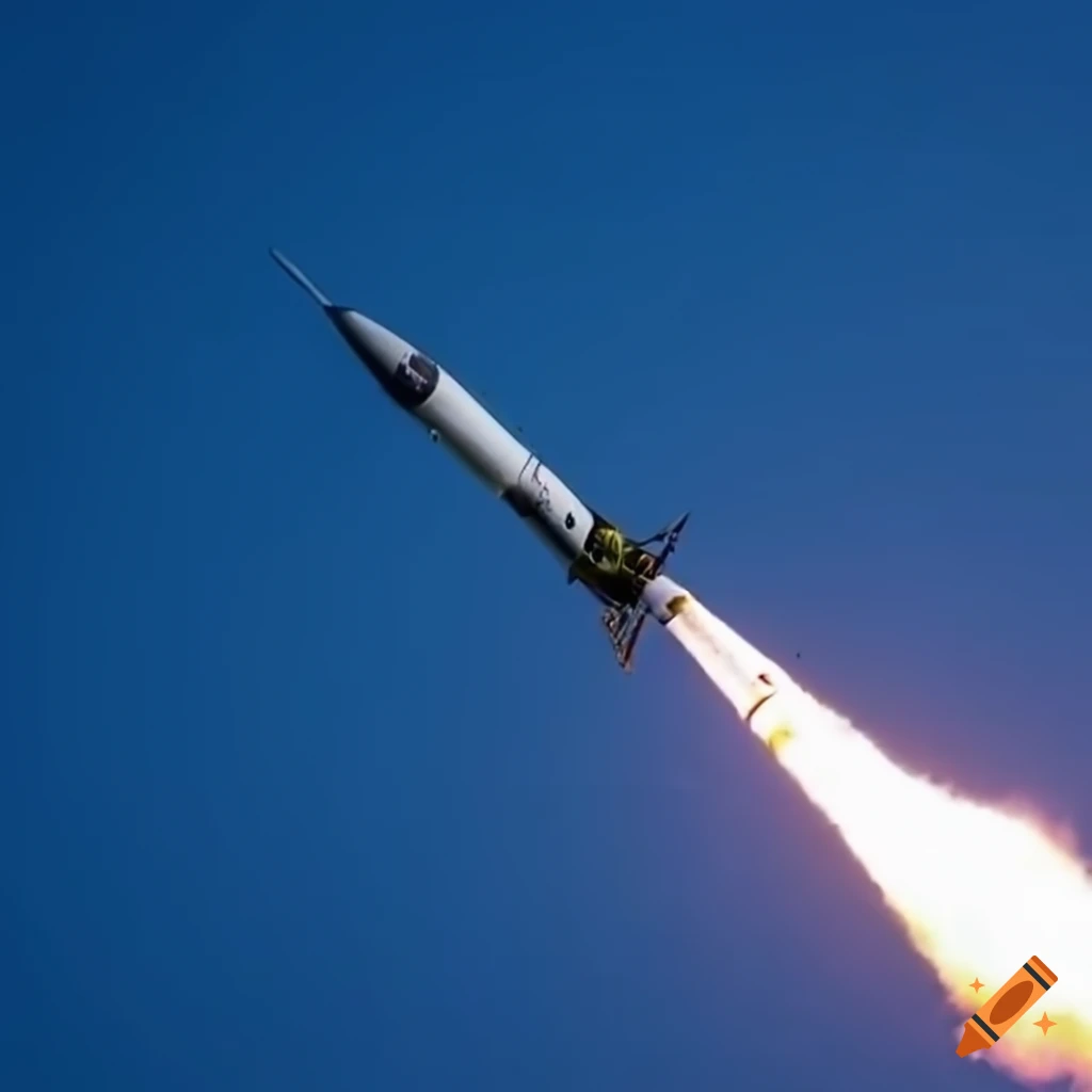 Rocketship flying in the air on Craiyon