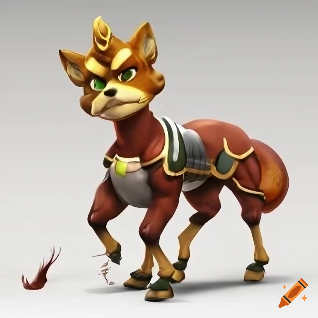 Illustration of Fox McCloud as a centaur with the lower body of a horse ...