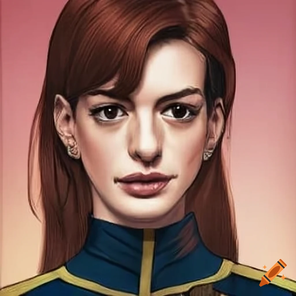 Young anne hathaway in star trek discovery style comic art by frank ...
