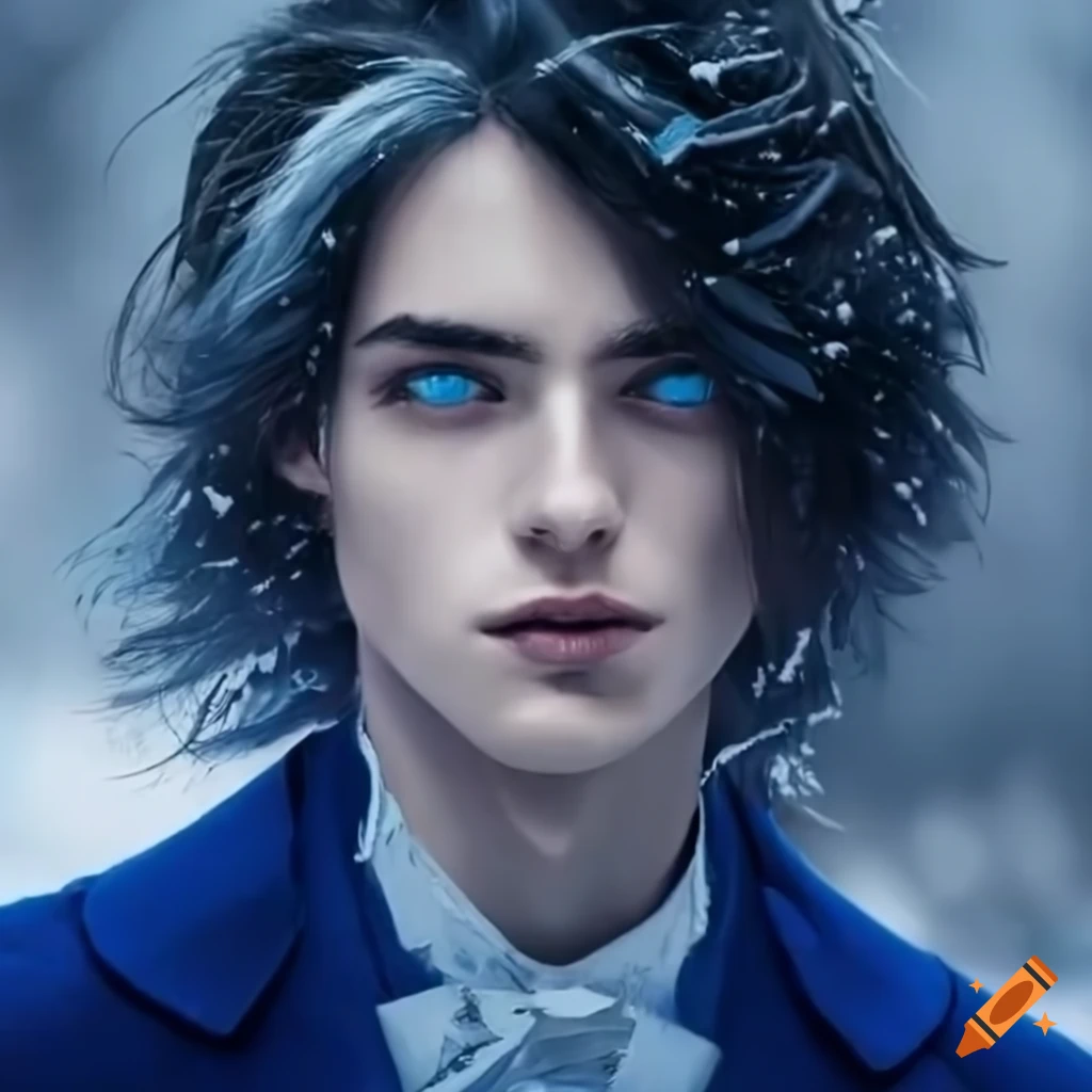 Mesmerizing man with snowy complexion, black wavy hair, and stunning ...