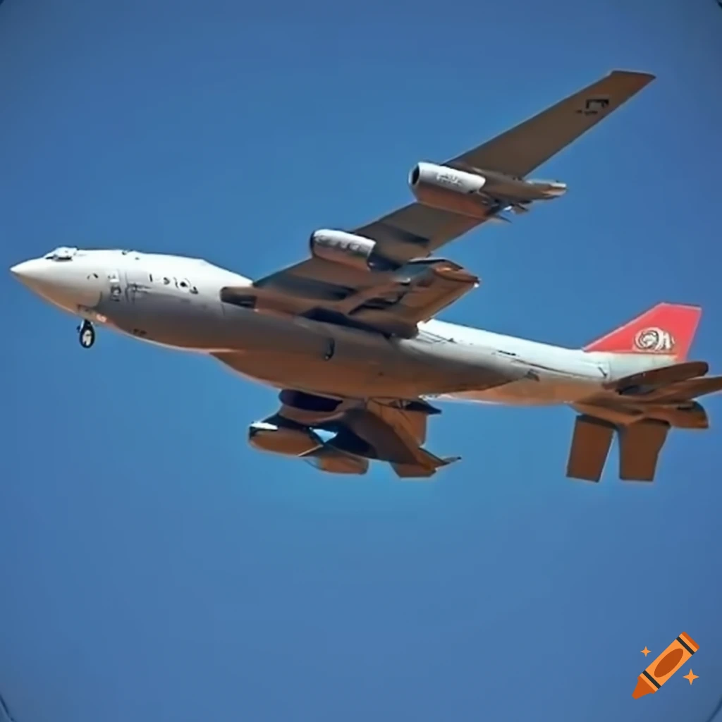 Boeing 747 passenger jet with f-22 fighter jet features