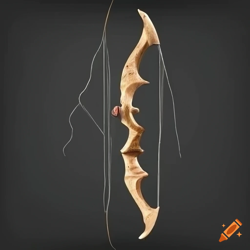 Fantasy wooden bow on Craiyon
