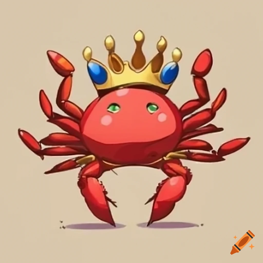 Crab wearing a crown