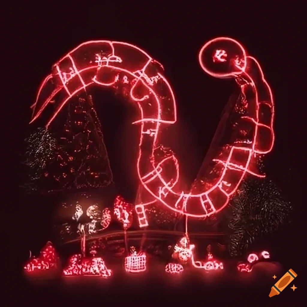 Glowing numbers representing data in a christmas style