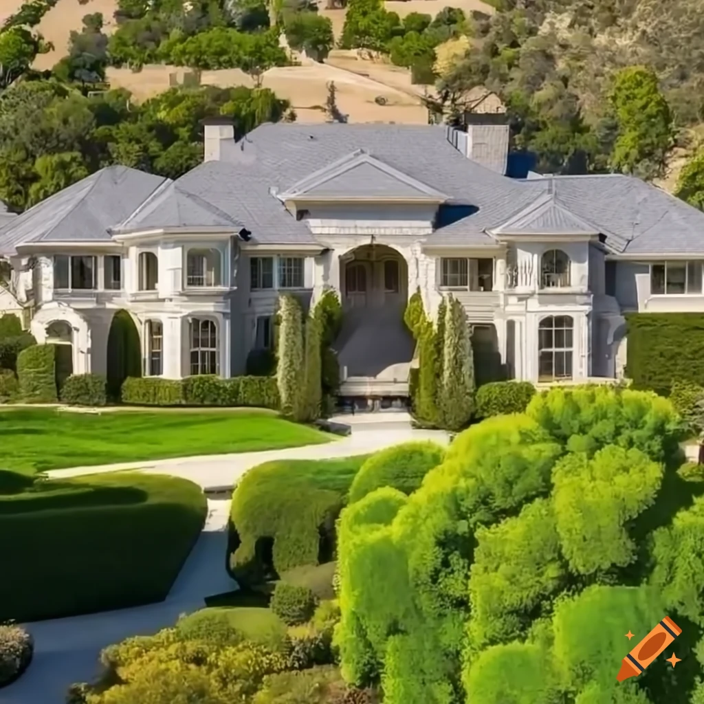 Luxurious California mega-mansion in an upscale suburban neighborhood ...