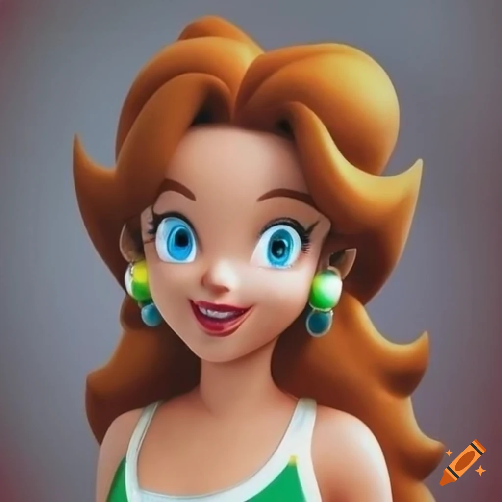 High-resolution portrait of Princess Daisy transforming into Totally ...