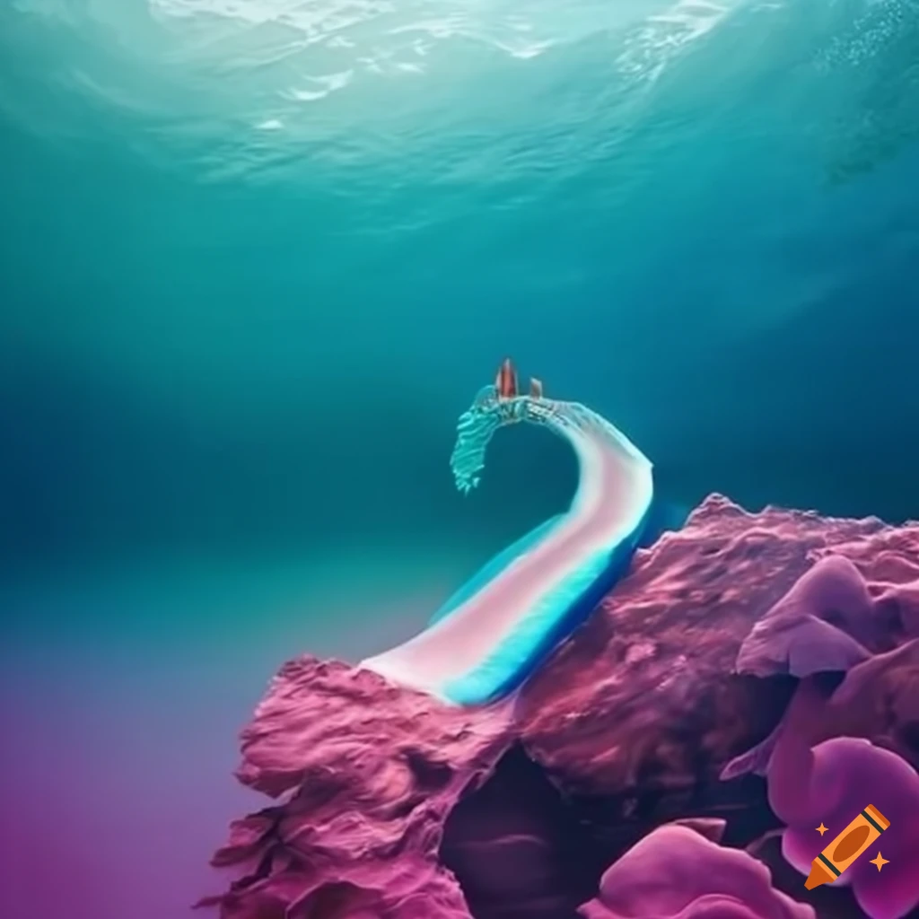 Person sliding into the sea