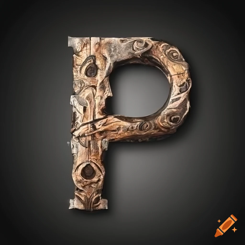 African masks engraved letter r on white background