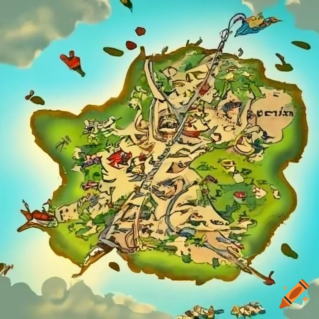Map of Stetten an der Donau in the style of Asterix and Obelix on Craiyon