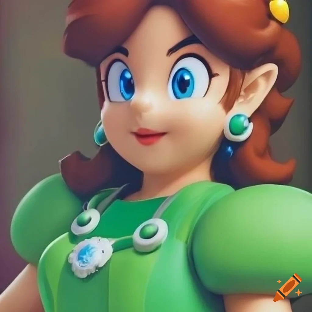 Portrait of princess daisy in detailed high-resolution manga panel