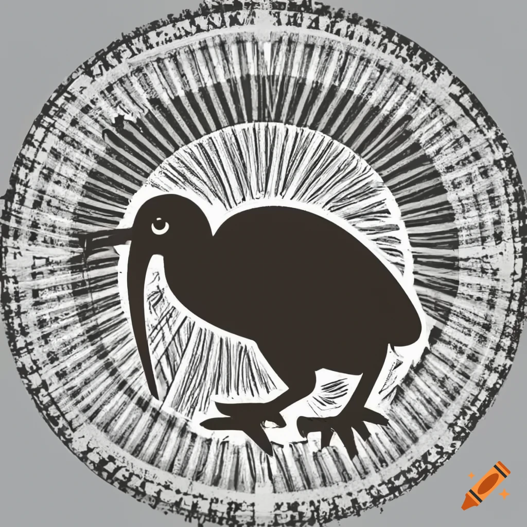 Kiwi bird logo in ascii art style