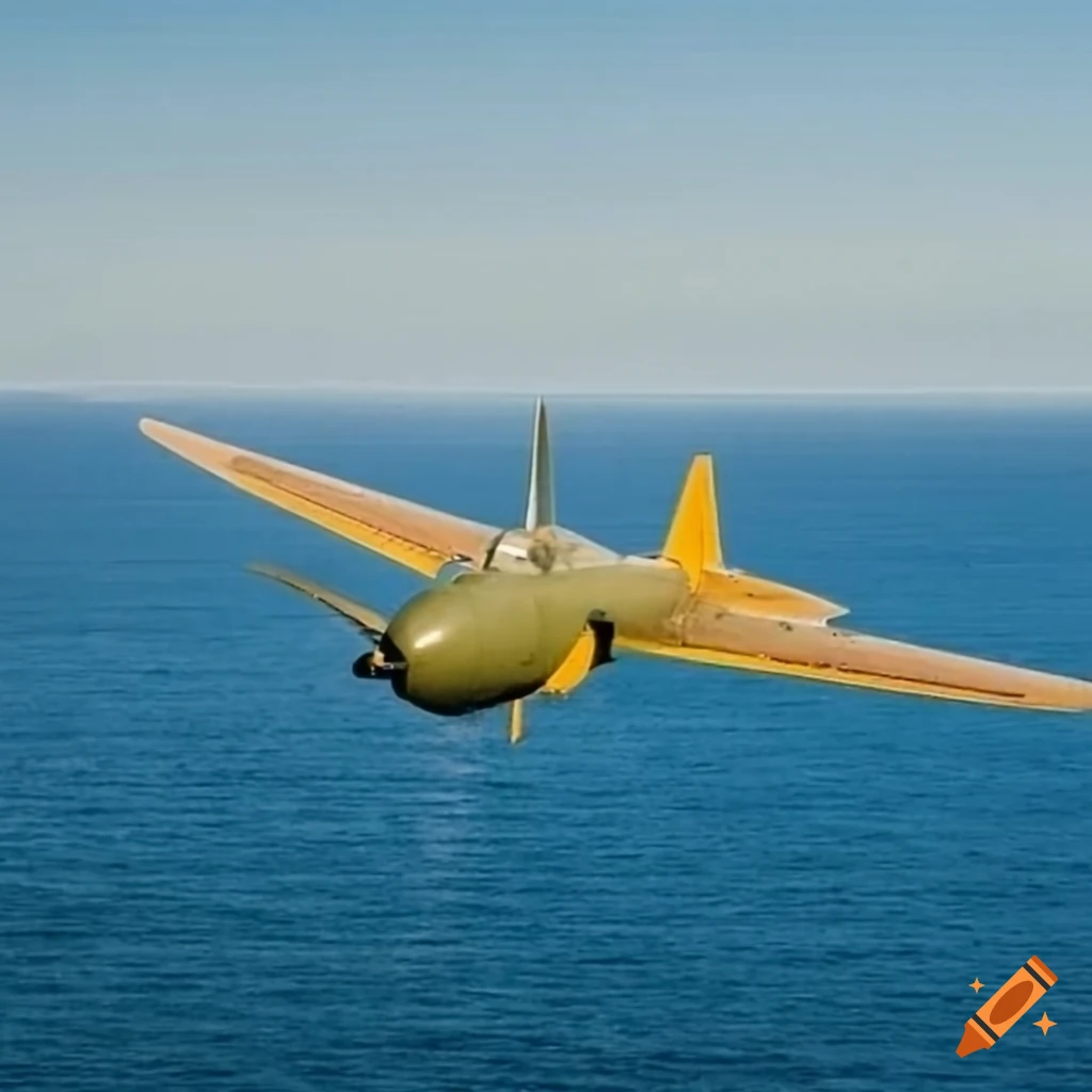 A6m2 zero flying towards land on Craiyon