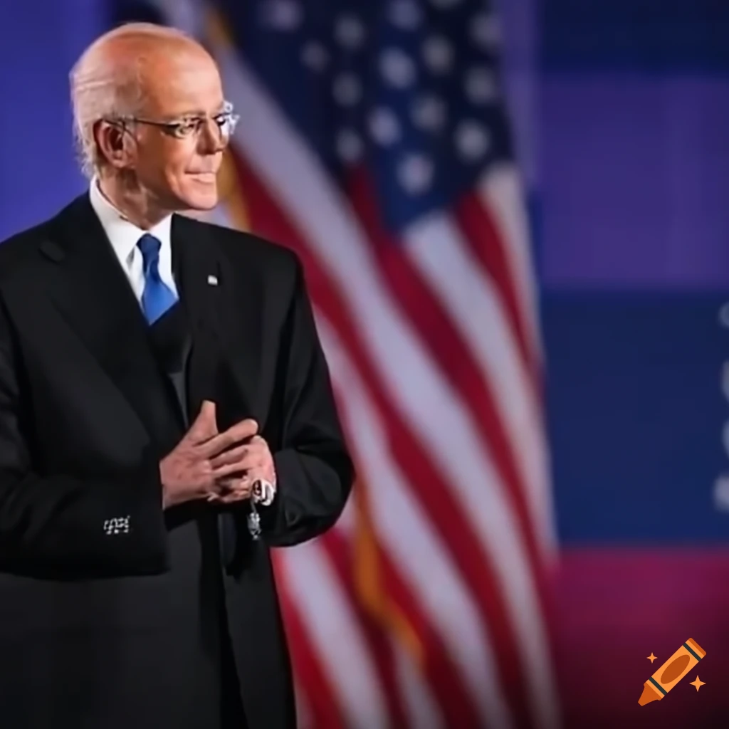 Elected president of the united states giving a victory speech on Craiyon