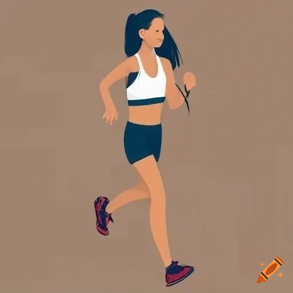 Female trail runner drawing