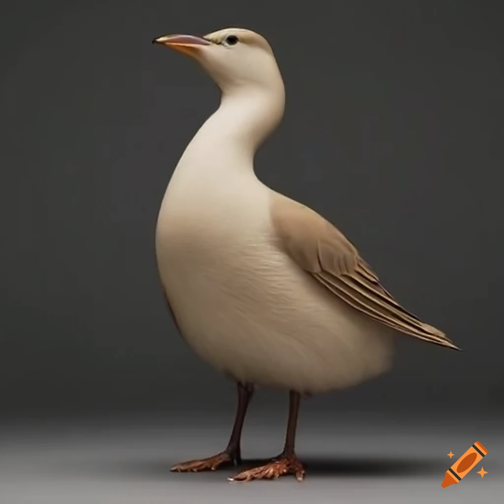 Majestic and unique beige bird with distinctive features