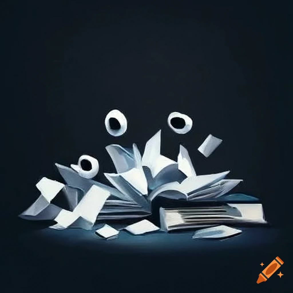 Nest made of scattered books