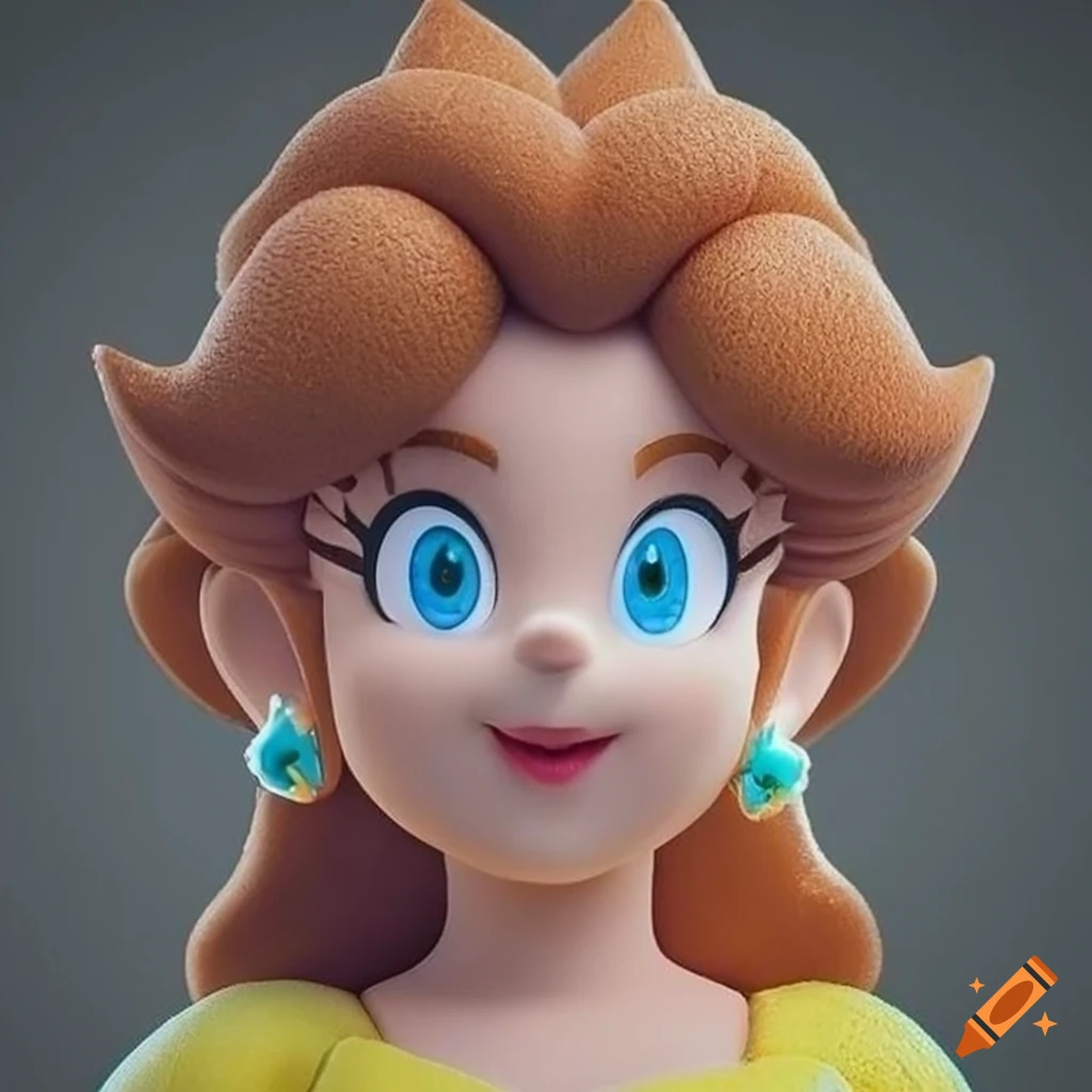 Portrait of Princess Daisy in high-resolution 4K detail with Mattel ...