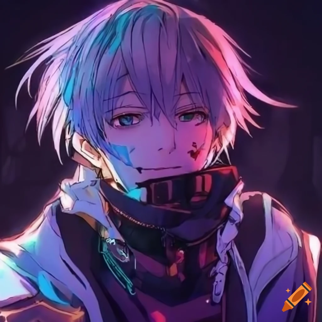 Anime character with cyberpunk vibes and tech look on Craiyon