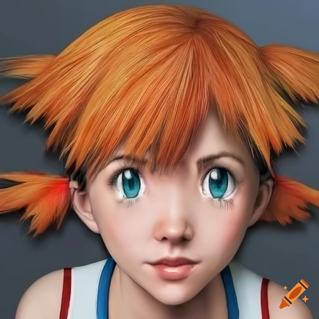 Realistic portrait of misty from pokemon