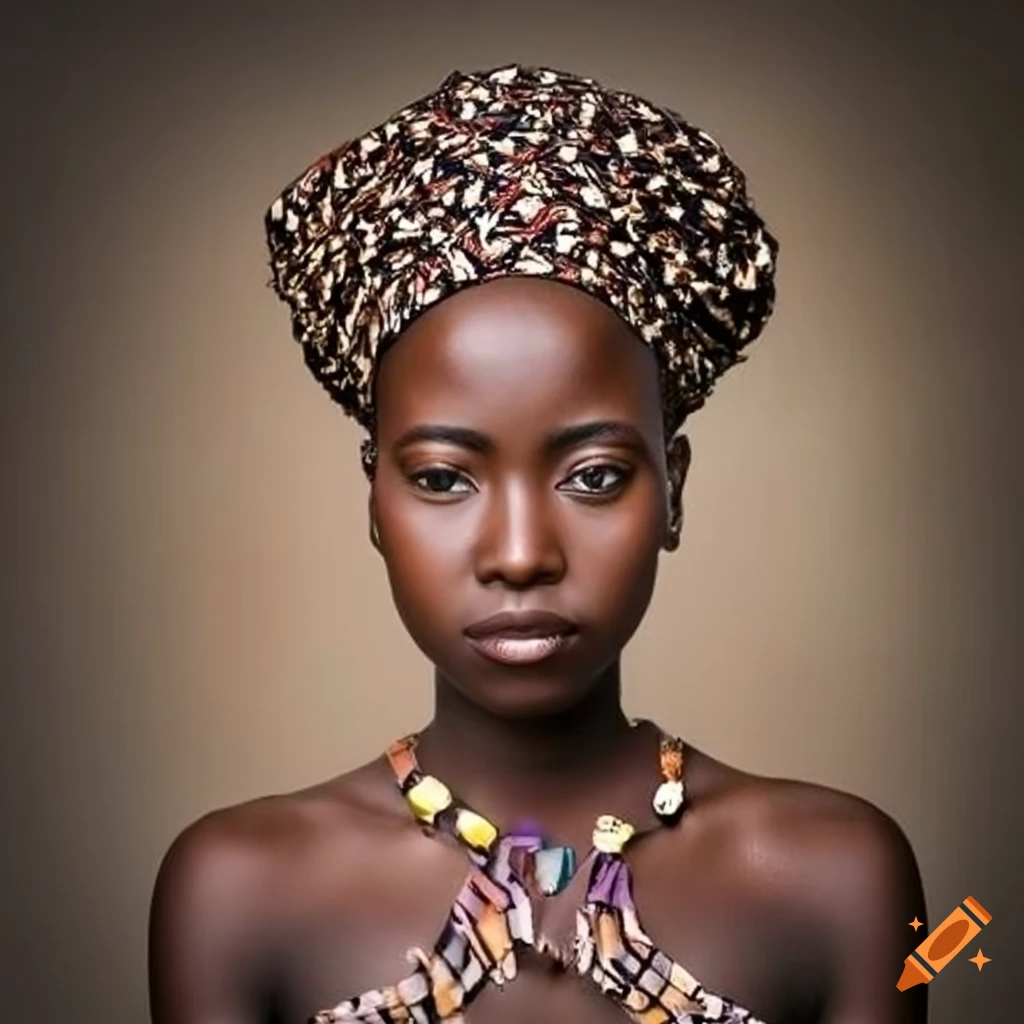 Young african queen front bust