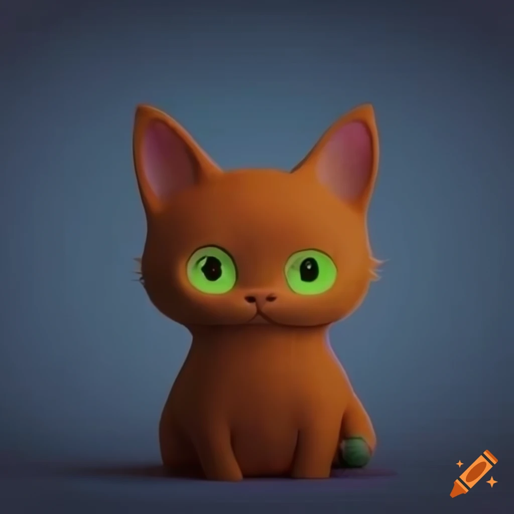 3d rendered cute cat artwork