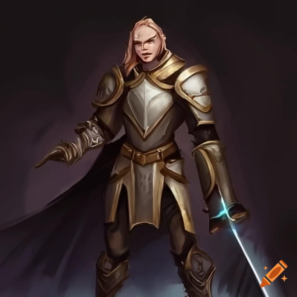 Paladin with pale complexion on Craiyon