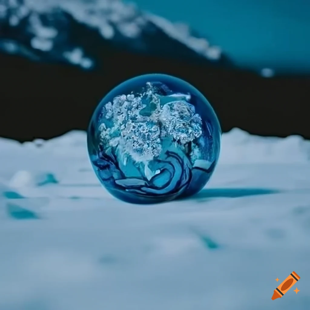 Icy arctic galactic marble glass ball