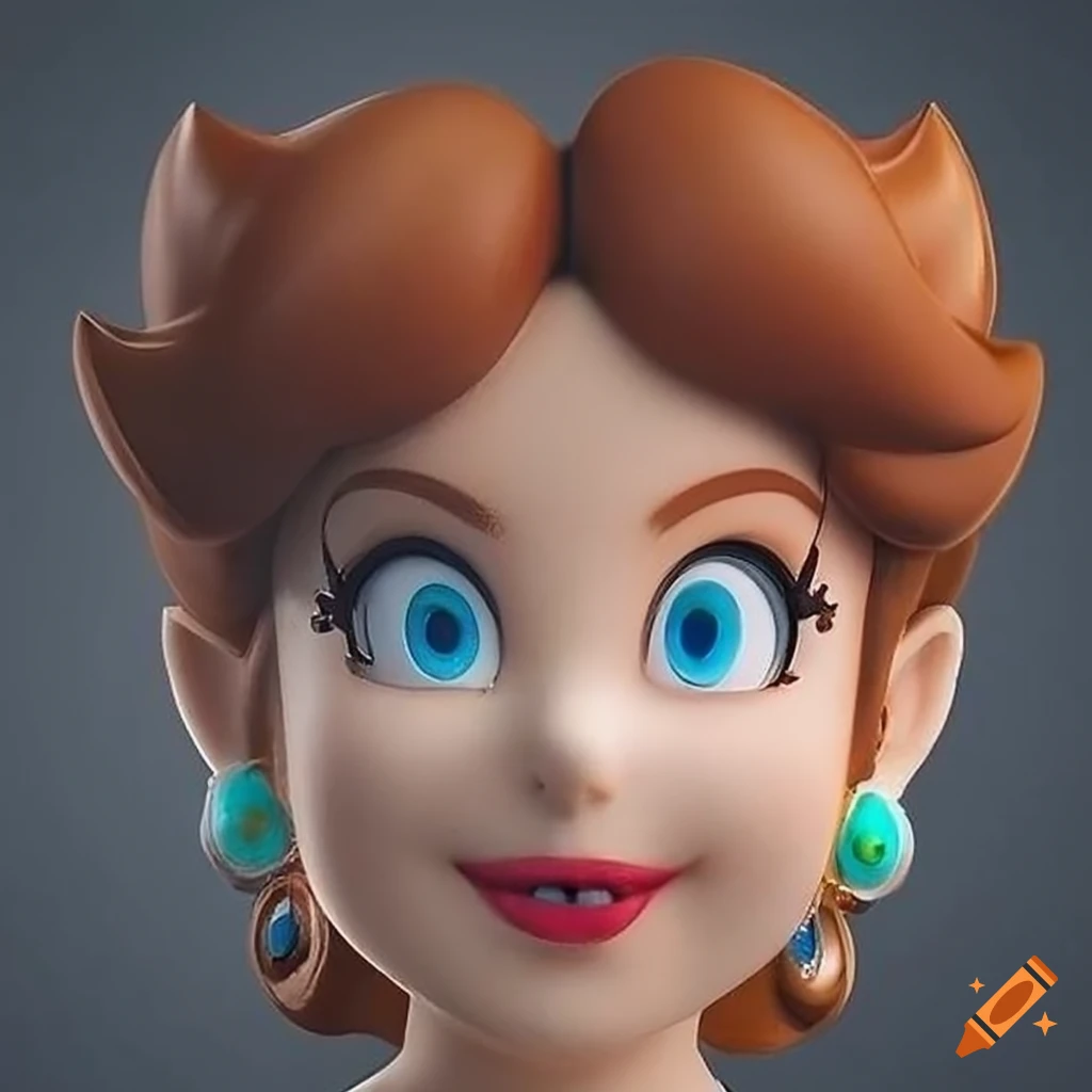Beautiful Princess Daisy portrait in high-resolution 4K quality with Figma enhancement on Craiyon
