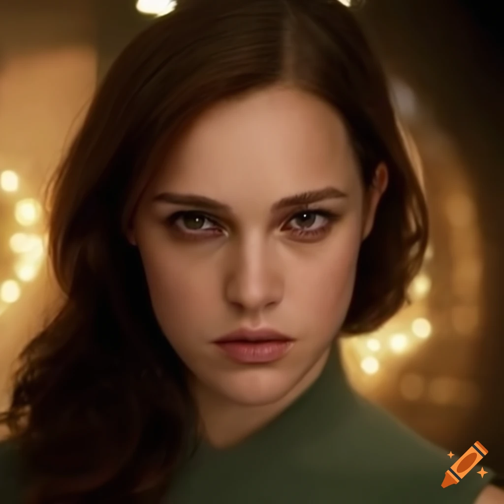 Close-up of stunning young female with soft features on Craiyon