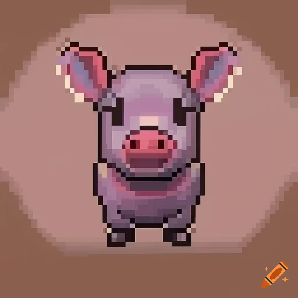 Pixel art piglet