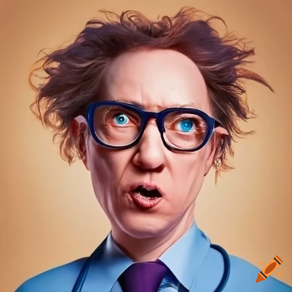 Funny doctor with glasses resembling danny boon