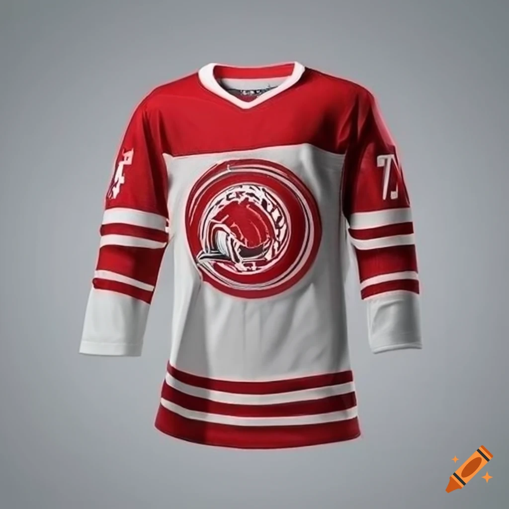 Red ice hockey jersey