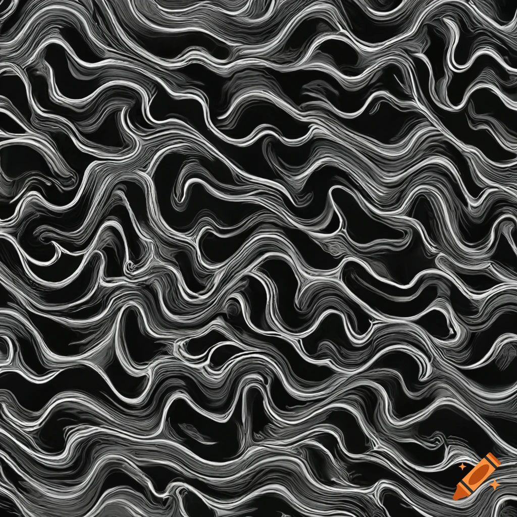 Black and white repeatable pattern ocean wave displacement map