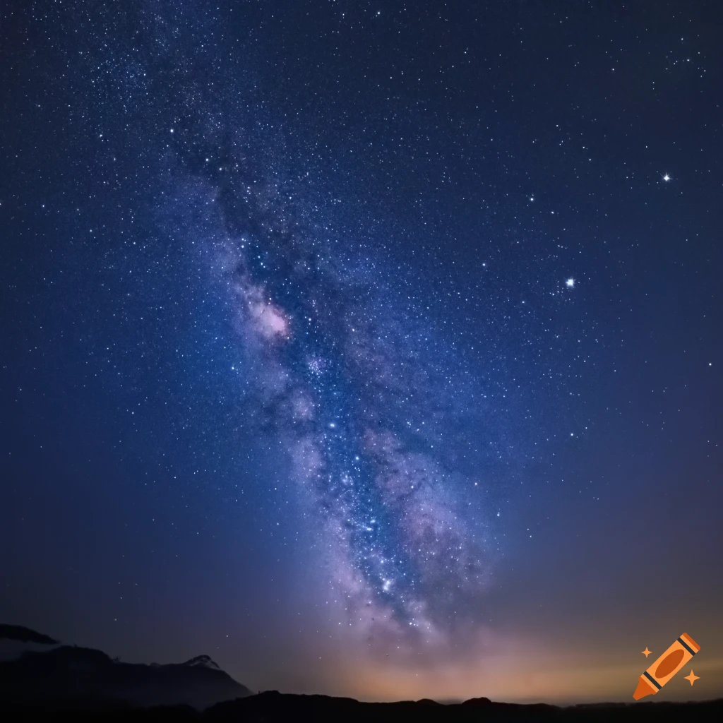 Beautiful night sky with no light pollution on Craiyon