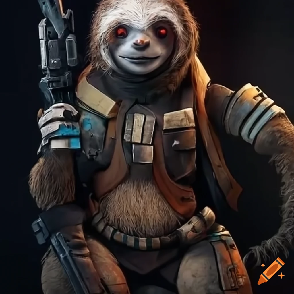 Cute sloth cosplaying as a dead space engineer on Craiyon
