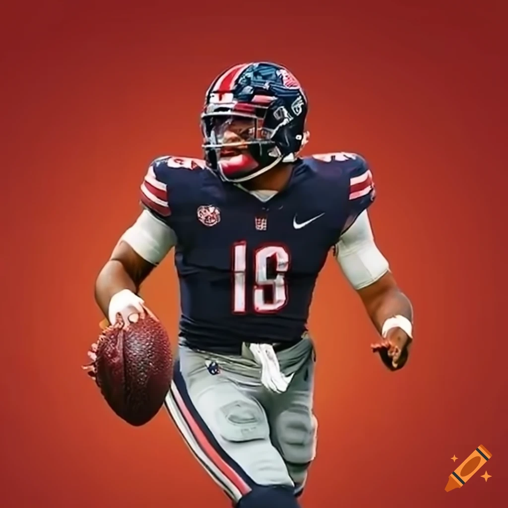 Justin fields throwing a giant strawberry while playing football