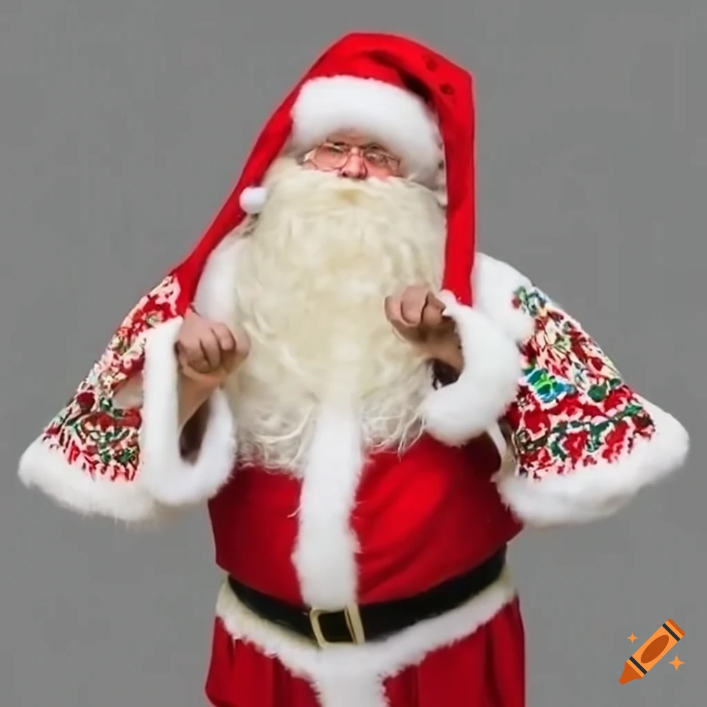 Santa in traditional romanian attire