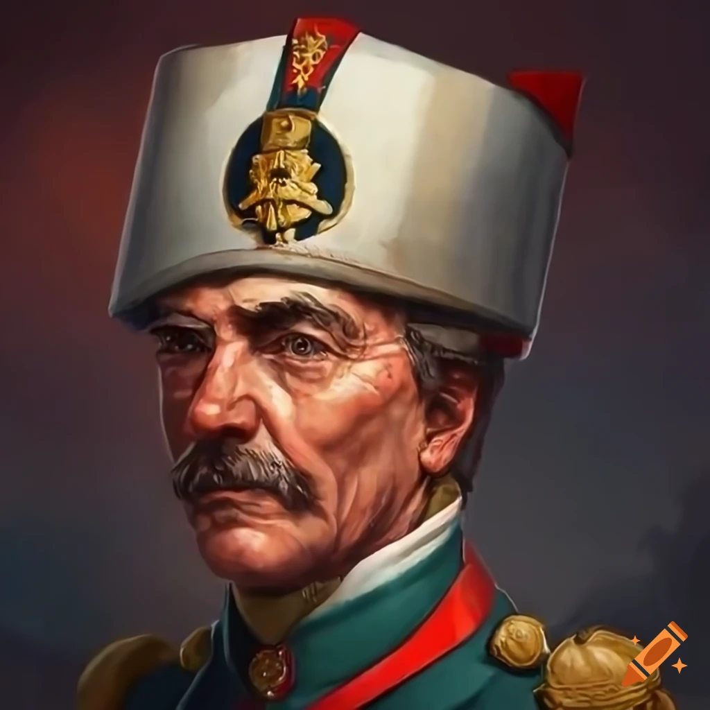 Closeup portrait of a german napoleonic soldier in ultra-detailed style ...