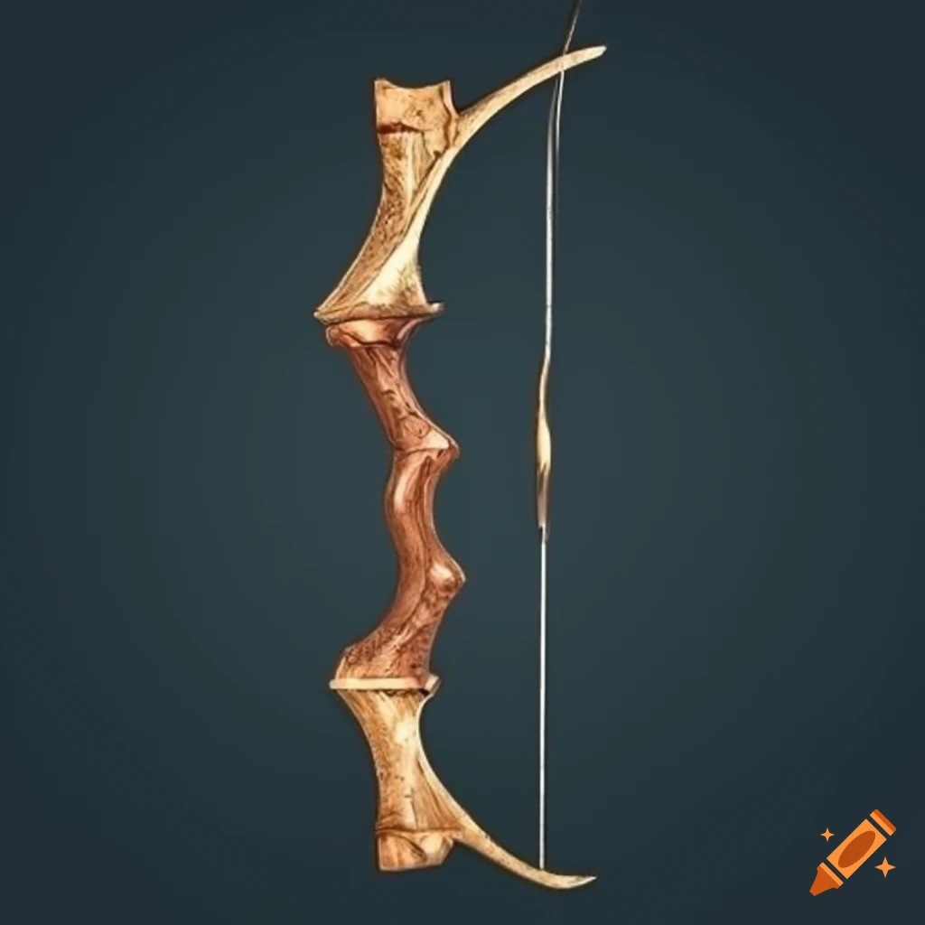 Fantasy wooden bow on Craiyon