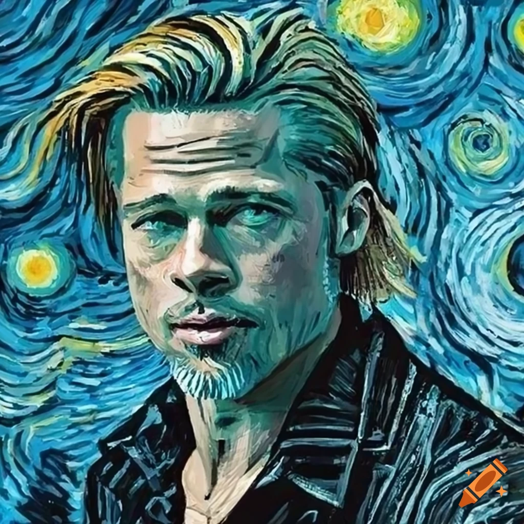 Brad pitt in van gogh style painting
