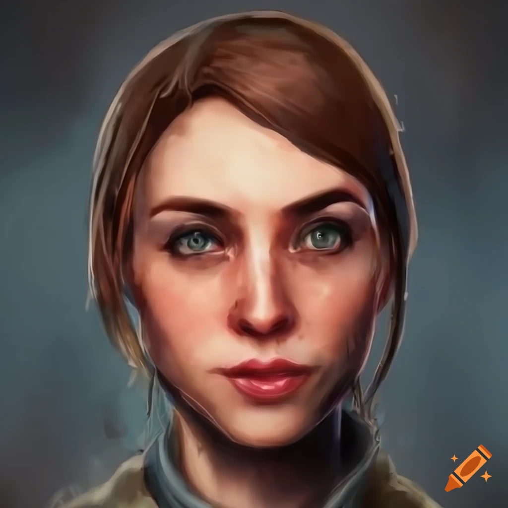 Portrait of a girl in fallout 4 art style