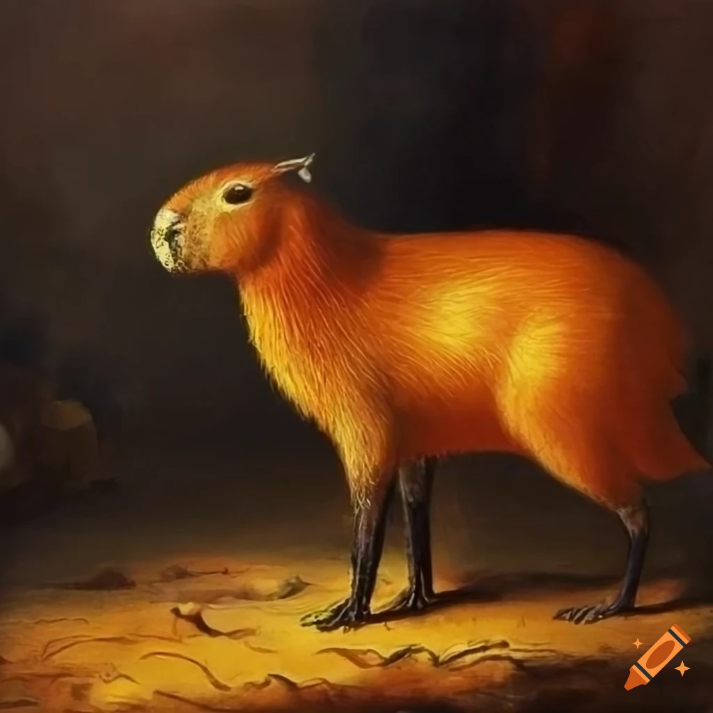 Old painting of a capybara
