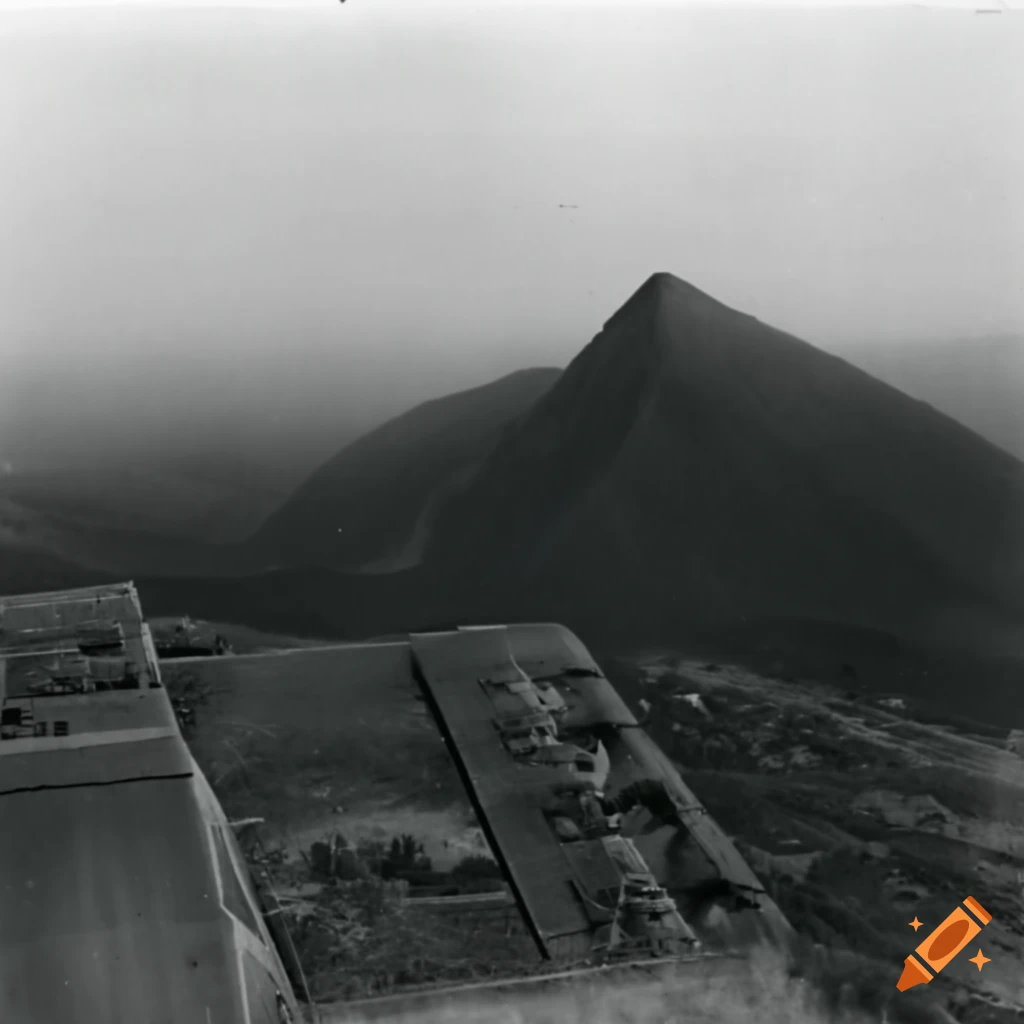 Soviet military base nestled in mountain peaks