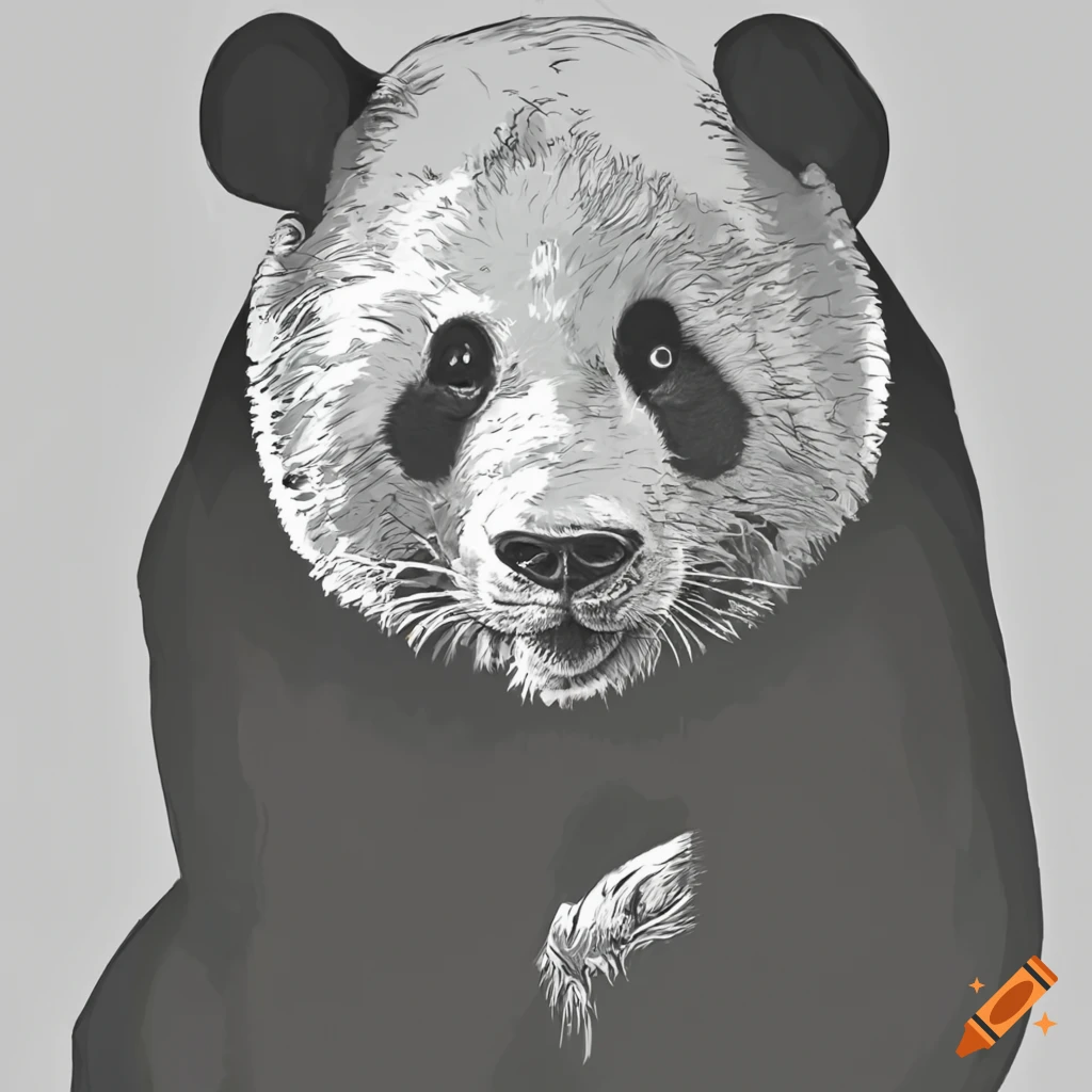 Powerful chinese giant panda portrait