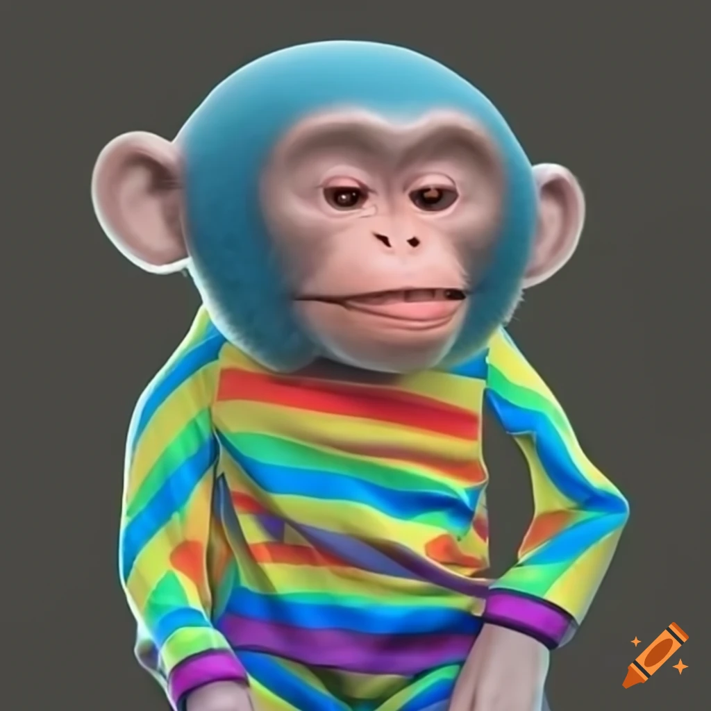 Acoustic monkey in pride pajamas eating rainbows and a burger kink ...