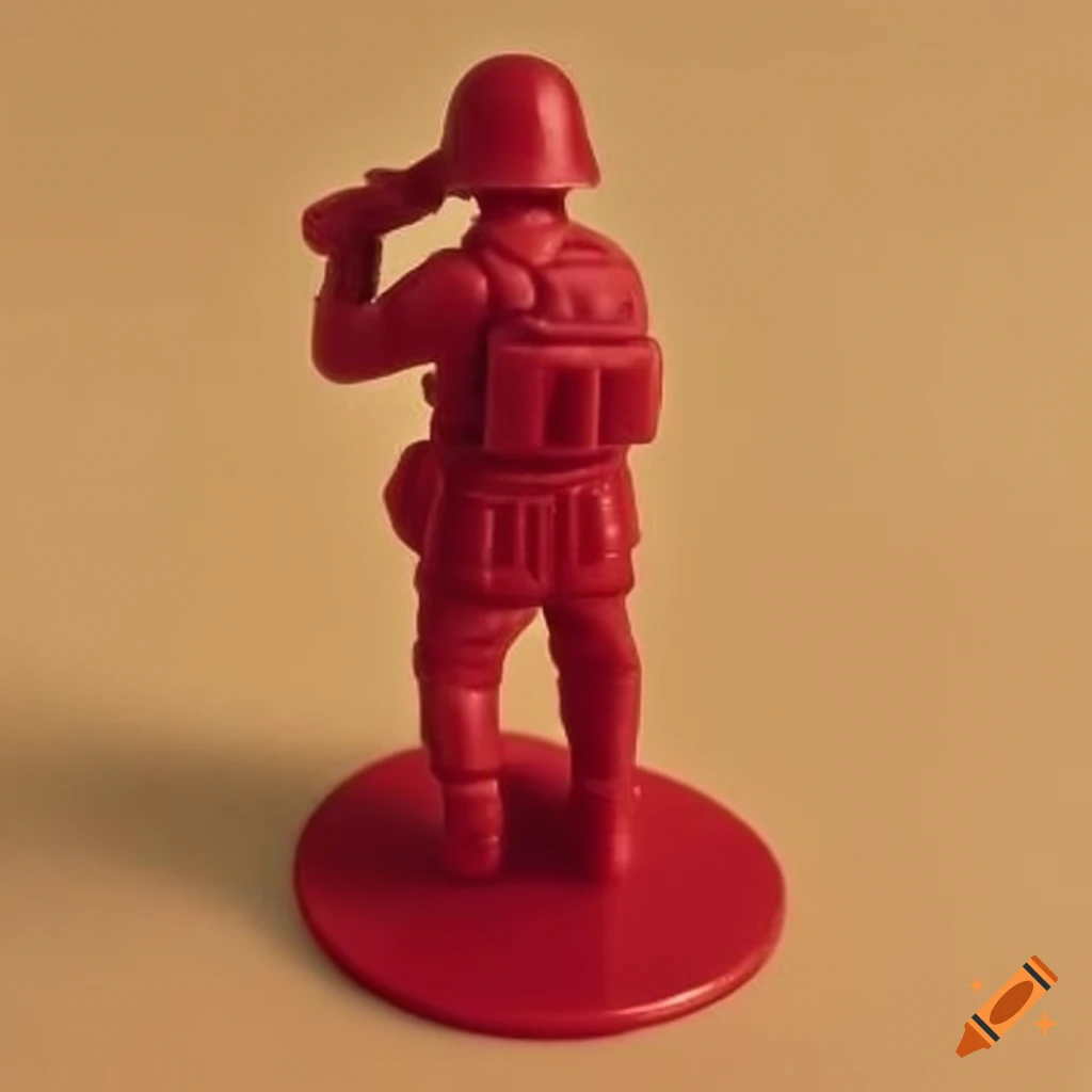 Vintage plastic army soldier in red color on Craiyon
