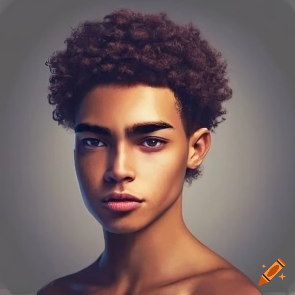 Young mixed-race man with wavy hair